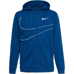 Nike M Nk Df Flc Hd Fz Energy Trainingsjacke Herren - blau - Gr. L - Baumwolle/Polyester