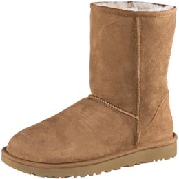 UGG Australia Ugg Classic Short Ii Stiefel Damen - beige - Gr. 36 - Leder