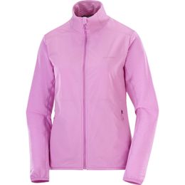Salomon Essential Lightwarm Hybrid Fleecejacke Damen - rosa - Gr. S - Polyester/Elastan