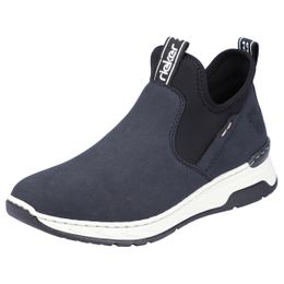 Schlupfboots Rieker, Damen, Gr. 42, blau (dunkelblau, kombiniert), Lederimitat, Textil, Schuhe Schlupfboots, mit Stretcheinstieg, Topseller