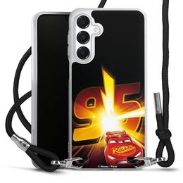 DeinDesign Galaxy A16 5G Handy Carry Case Hülle mit Band Handykette zum Umhängen schwarz Official Licensed Product Lightning Mcqueen 95 Cars Carry Case
