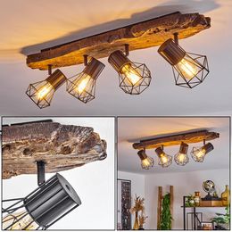 hofstein Bardhaman Deckenleuchte Braun, Holzoptik, Schwarz, 4-flammig