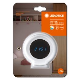 LEDVANCE NIGHTLUX CLOCK Tischuhr Wei&szlig;, 1-flammig