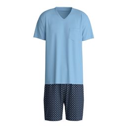 Calida Pyjama Herren Gr&ouml;&szlig;e L navy / t&uuml;rkis / opal / wei&szlig;