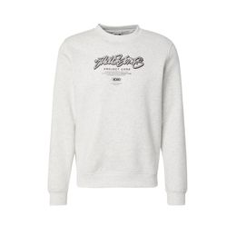 Jack & Jones Jack & Jones Sweatshirt 'JCOSCRIPTURE' Herren Gr&ouml;&szlig;e L hellgrau / schwarz / wei&szlig;meliert