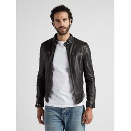 Bikerjacke JCC "51167", Herren, Gr. 56, braun, Obermaterial: 100% Lammleder; Innenmaterial: 100% Polyester, mit Kn&ouml;pfen, Jacken