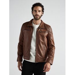 Lederjacke JCC "51195", Herren, Gr. 46, braun (cognac), Oberstoff: 100% Lammleder; Futter: 100% Polyester, mit Knopf, Jacken