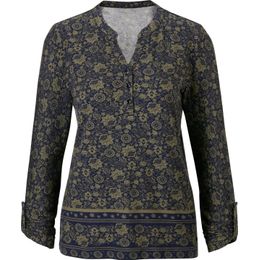 CREATION L PREMIUM Witt Damen Print-Shirt in Lyocell-Qualit&auml;t, khaki-marine-bedruckt, Gr&ouml;&szlig;e 44