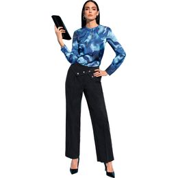 WITT Damen Marlene-Hose mit &uuml;berlappendem Bund, schwarz, Gr&ouml;&szlig;e 38