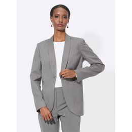 WITT Damen Blazer mit Nadelstreifen, grau-ecru-gestreift, Gr&ouml;&szlig;e 40