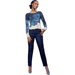 WITT Damen 5-Pocket-Jeans mit Glitzersteinchen, dark blue, Gr&ouml;&szlig;e 48