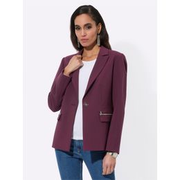 WITT Damen Blazer mit Zier-Reißverschlüssen, burgund, Größe 38