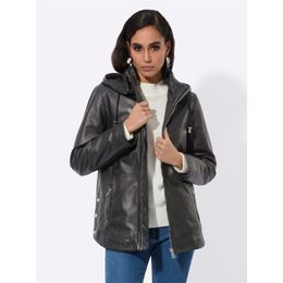 Mainpol Damen Lederjacke mit hochwertigem Viskose-Futter, schwarz, Gr&ouml;&szlig;e 36