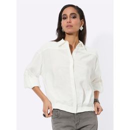 Heine Damen Hemdbluse, Natur, Gr. 40, Blusen langarm, Material: Modal