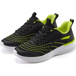 Lascana Damen Sneaker, schwarz/lime, Gr&ouml;&szlig;e 42