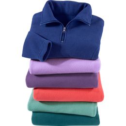 Damen Fleeceshirt mit Troyerkragen salbei, Gr&ouml;&szlig;e 44