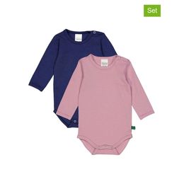 Fred's World by GREEN COTTON Fred ́s World by GREEN COTTON 2er-Set: Bodys "Alfa" in Rosa/ Dunkelblau - 72% | Größe 86 | Baby-bodys