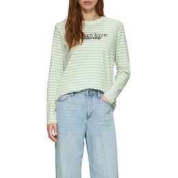 s.Oliver RED LABEL Longsleeve in Gr&uuml;n/ Wei&szlig; - 63% | Gr&ouml;&szlig;e 40 | Damen-tops