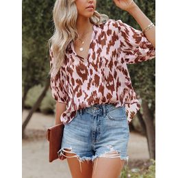 Milan Kiss Bluse in Rosa/ Braun - 67% | Gr&ouml;&szlig;e S | Damen-blusen