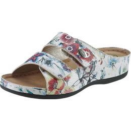Franken Schuhe Damen Pantolette weiß-geblümt Größe 36