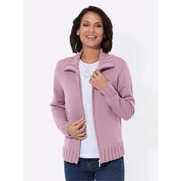 WITT Damen Strickjacke mit Umlegekragen, ros&eacute;, Gr&ouml;&szlig;e 38