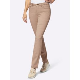 WITT Damen Push-up-Jeans mit angerauter Innenseite, beige, Gr&ouml;&szlig;e 40