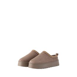 Tom Tailor Damen Gefütterte Slipper mit Plateau-Sohle, grün, Uni, Gr. 38