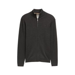 Tom Tailor Herren Strickjacke mit Stehkragen, schwarz, Meliert, Gr. L