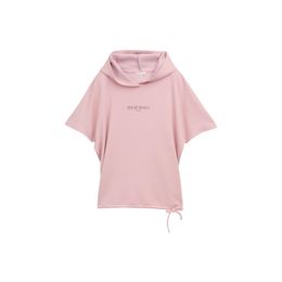 Tom Tailor Damen T-Shirt mit Kapuze, rosa, Uni, Gr. L