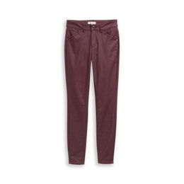 Tom Tailor Damen Coated TTLUCIE SKINNY Jeans, rot, Uni, Gr. 32/32