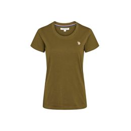 U.S. Polo Assn. T-Shirt 'Amy' Damen Gr&ouml;&szlig;e S oliv / wei&szlig;