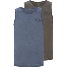 Jan Vanderstorm Doppelpack Tanktop ' Mikjan ' Herren Größe XL blau / braun
