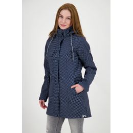 DEPROC Active Damen Softshellmantel "TWIN PEAK DOTS WOMEN", blau, Gr. 52, 96% Polyester; 4% Elasthan, Mäntel, auch in Großen Größen erhältlich