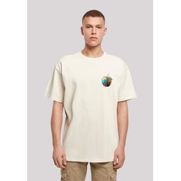 F4NT4STIC Herren T-Shirt "Colorfood Collection - Rainbow Apple", beige, Gr. S, Obermaterial: 100% Baumwolle, Shirts, Print
