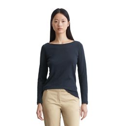 Marc O'Polo MARC O'POLO Damen Langarmshirt "aus Organic Cotton", blau, Basic, Gr. S, unifarben, Obermaterial: 100% Baumwolle, Shirts