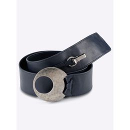 Synthetikgürtel Heine, Damen, Gr. 75, blau (marine), Gürtel