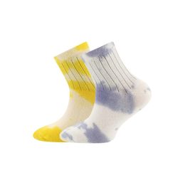 Ewers Socken M&auml;dchen Gr&ouml;&szlig;e 23/26 limone / dunkellila / wei&szlig;