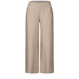 Street One Gestreifte Seersucker Hose Damen Größe 34 beige