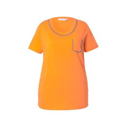 MIAMODA T-Shirt Damen Gr&ouml;&szlig;e 9XL orange / silber