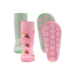 Ewers Socken M&auml;dchen Gr&ouml;&szlig;e 17/18 braun / hellgr&uuml;n / rosa / pitaya