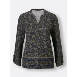 CREATION L PREMIUM sheego Gro&szlig;e Gr&ouml;&szlig;en Print-Shirt in Lyocell-Qualit&auml;t, khaki-marine-bedruckt, Gr&ouml;&szlig;e 46 - Damen