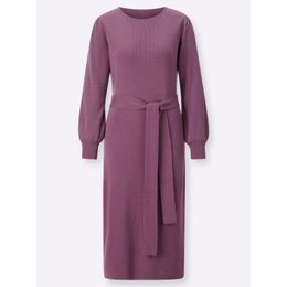 WITT Damen Strickkleid mit Schurwolle, violett, Gr&ouml;&szlig;e 36
