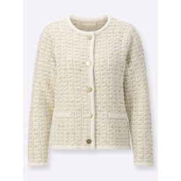 WITT Damen Strickjacke mit Woll-Anteil, champagner-lindgr&uuml;n, Gr&ouml;&szlig;e 40