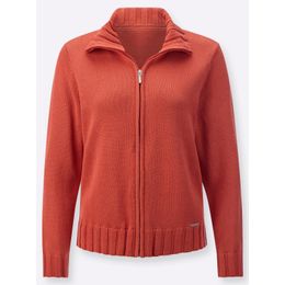 WITT Damen Strickjacke mit Umlegekragen, terra, Gr&ouml;&szlig;e 52
