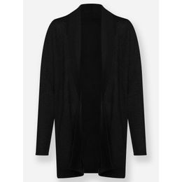 WITT Damen Longstrickjacke mit Glanzgarn, schwarz, Gr&ouml;&szlig;e 38