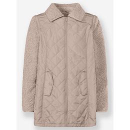 WITT Damen 2-in-1-Jacke im Materialmix, sesam, Gr&ouml;&szlig;e 40