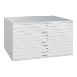 C+P Flachablageschrank Serie 7100_7200, H760xB1350xT960mm, 7035/7035 ; C + P Möbelsysteme (7201-000|S10489)