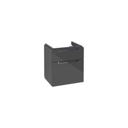 Villeroy & Boch V&B Waschtischunterschrank Subway 2.0 53,7x59x42,3cm, Griff chrom, glossy grey ; Villeroy & Boch (A90810FP)