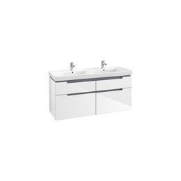 Villeroy & Boch V&B Waschtischunterschrank Subway 2.0 128,7x59x44,9cm, Gr. chrom, glossy white ; Villeroy & Boch (A91710DH)