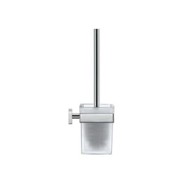 Duravit WC-B&uuml;rstengarnitur Karree 9,6x12,6cm, Wandmont., Gl. we m, Ha. chr (0099571000)